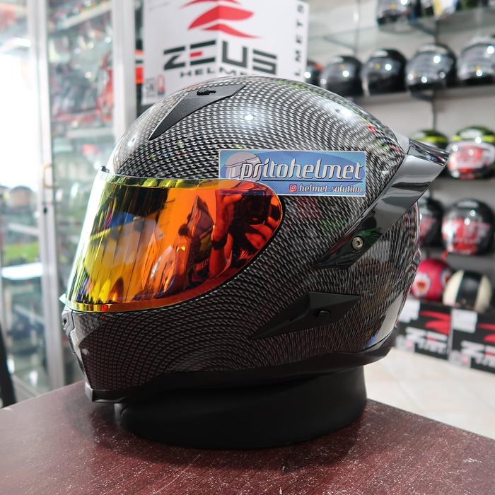 Jual Snail FFS1 Carbon Black Request Visor - Visor Gold, L - Kab ...