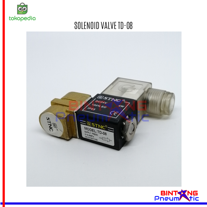 Jual SOLENOID VALVE STNC TD-08 DRAT 1/4" INCH 10BAR - Jakarta Barat ...