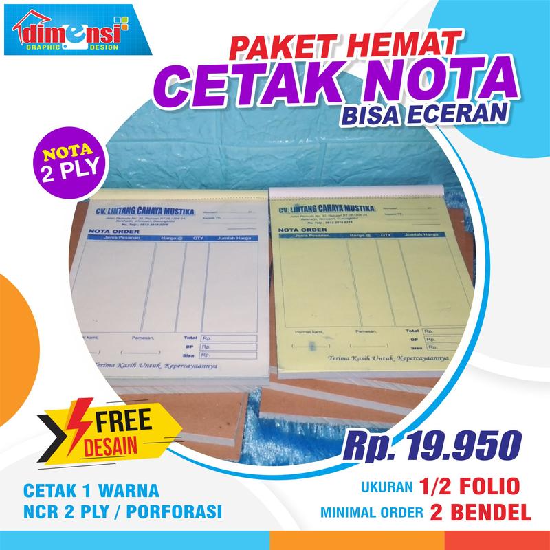 (MINIMAL 2 BENDEL) Cetak Kwitansi / Nota Bon / Invoice 2 Ply - Shop ...