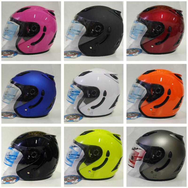 Helm ARL Centro Half Face Double Visor Putih Polos Slot Anti - Shop ...