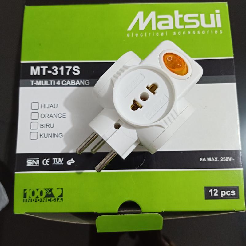 Steker T Multi 4 Cabang + Saklar MT- 317S Matsui - Shop | Tokopedia