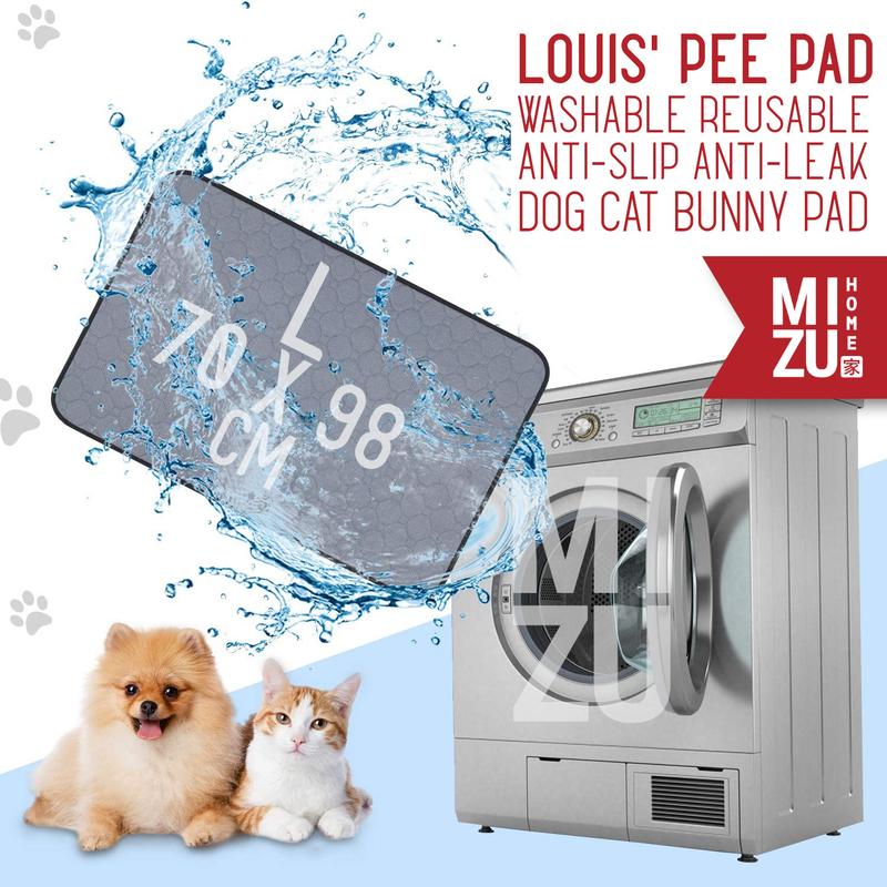 MIZU LOUIS PEE PAD L 70x98 Reusable Dog Cat Anti-Slip Alas Pipis Hewan ...