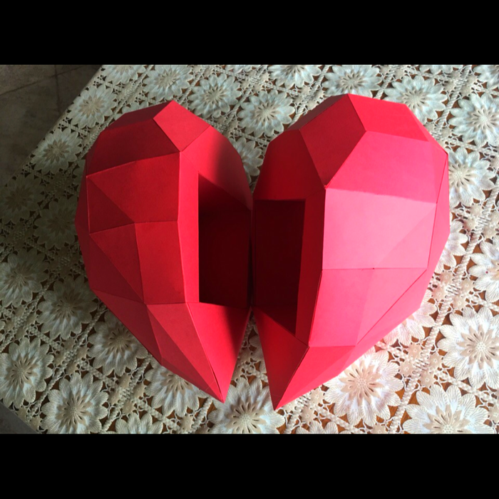 Jual Low Poly Heart Box Papercraft - Kab. Bekasi - Papercraft Tiviti ...