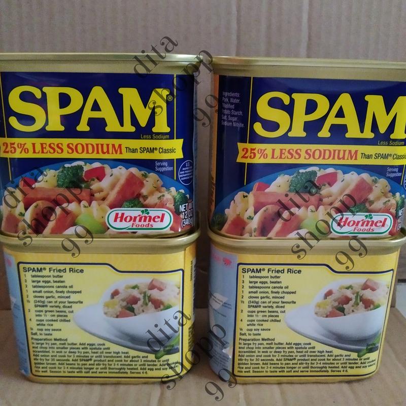 Hormel food SPAM less sodium 20% 340gr - Shop | Tokopedia