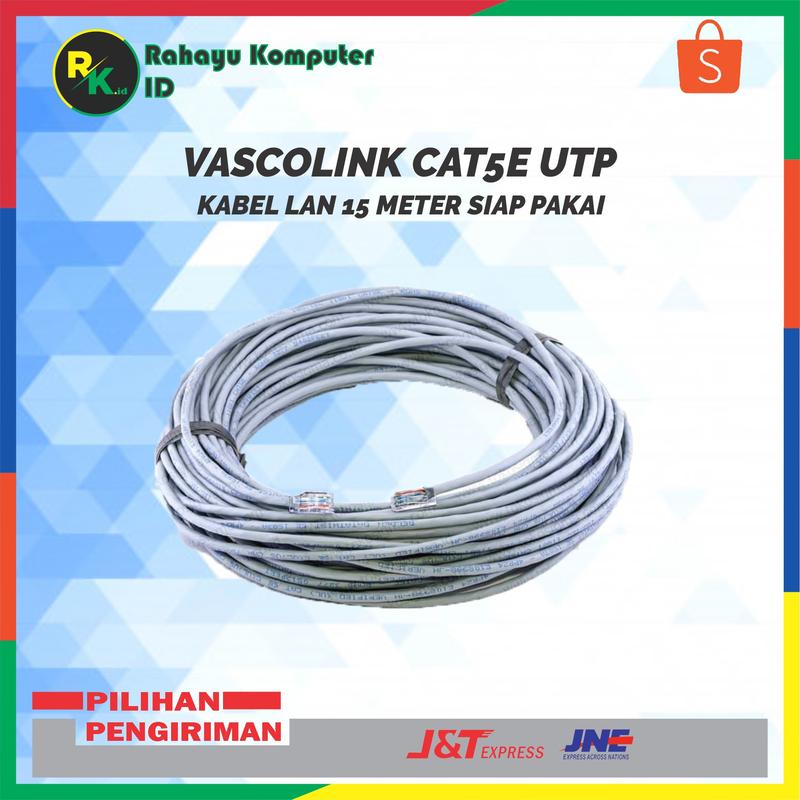 Kabel LAN 15M UTP RJ45 Cat5E ORIGINAL VASCOLINK 15 Meter CAT5e - Shop ...