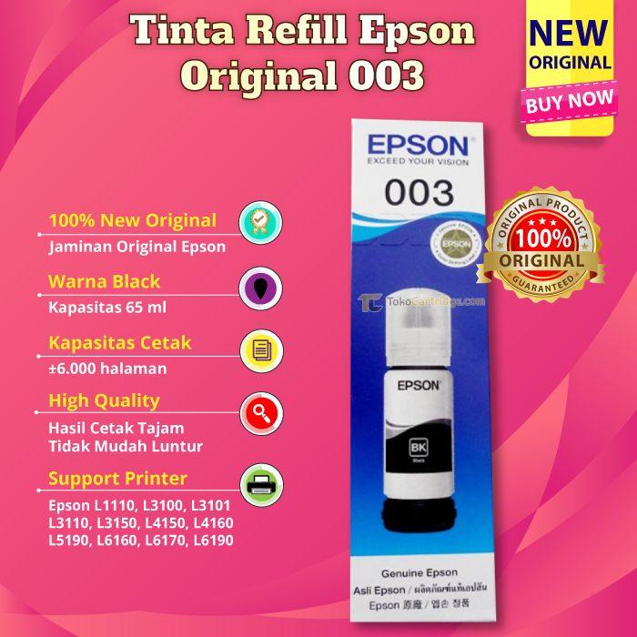 Tinta Epson 003 Ori T00V-199 299 399 499 Printer L1110 L3110 L3150 - Shop | Tokopedia