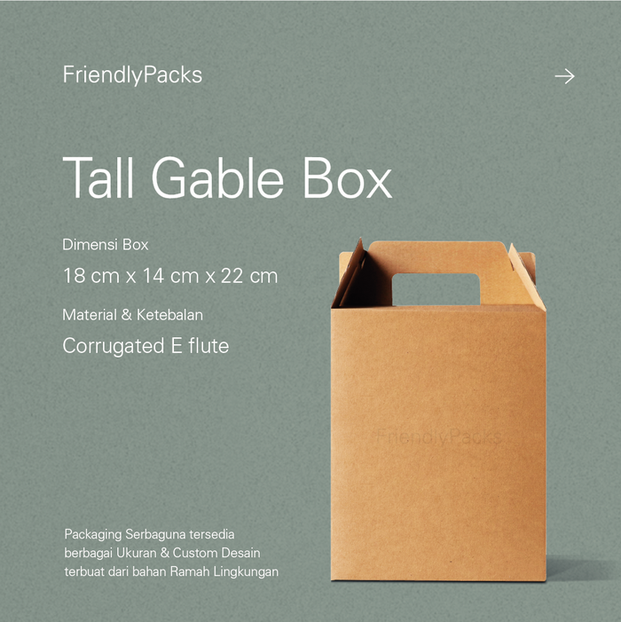 Jual Tall Gable Box - Packaging Corrugated - 18 x 14 x 22 cm - 3Box ...