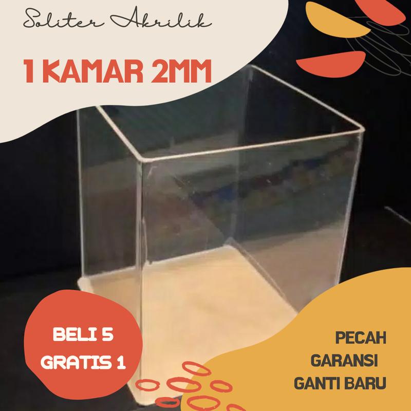 Soliter Cupang Akrilik 10cm x 10 x 15 2mm ikan Hias Aquarium - Shop ...