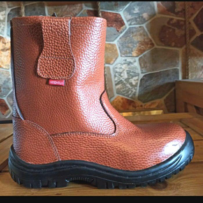 sepatu safety boot kulit konstruksi tambang Handymen NBR 802 - Shop ...