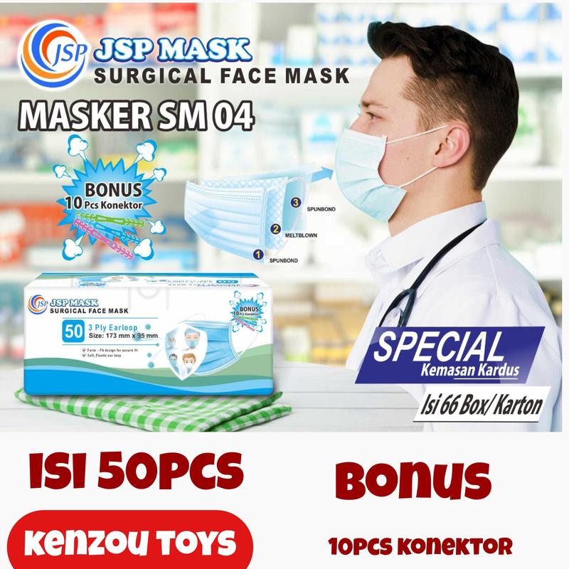 Masker Medis JSP 3PLY 1Box isi 50Pcs Surgical Mask Earloop Murah - Shop ...