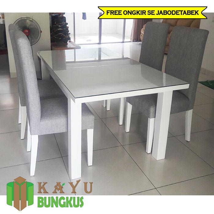 Meja Makan Kayu Set, Meja Lebar, 4 Kursi Bungkus Rata Duco - Shop ...