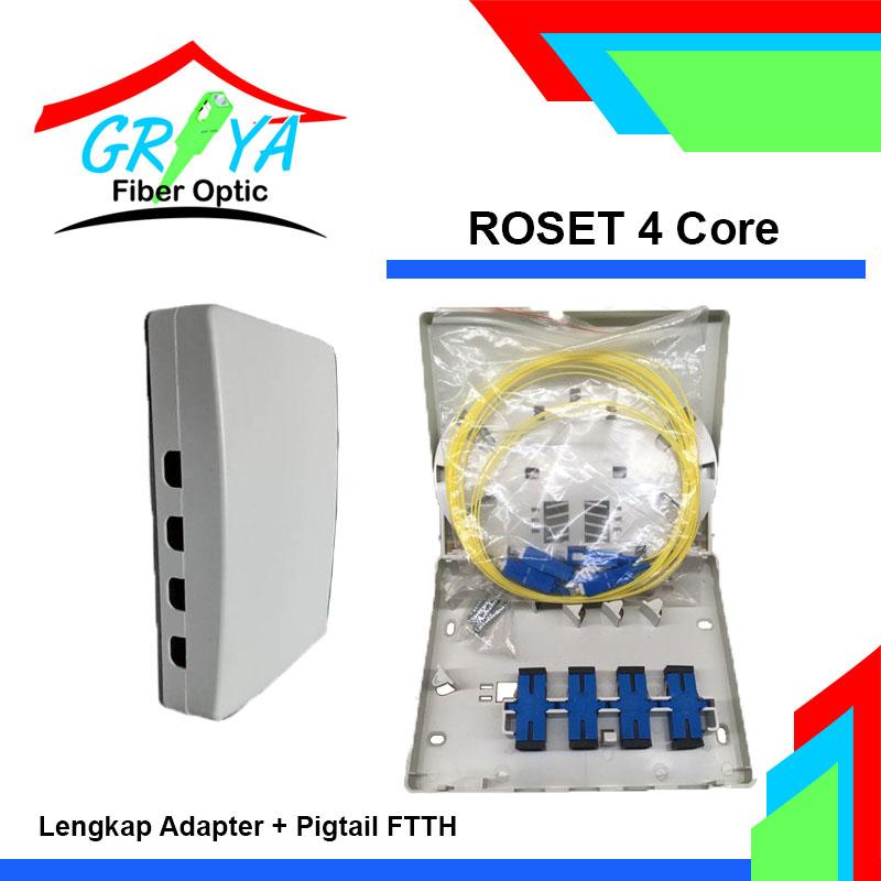 Roset 4 core/odp 4core lengkap adapter dan pigtail fiber optik - Shop ...
