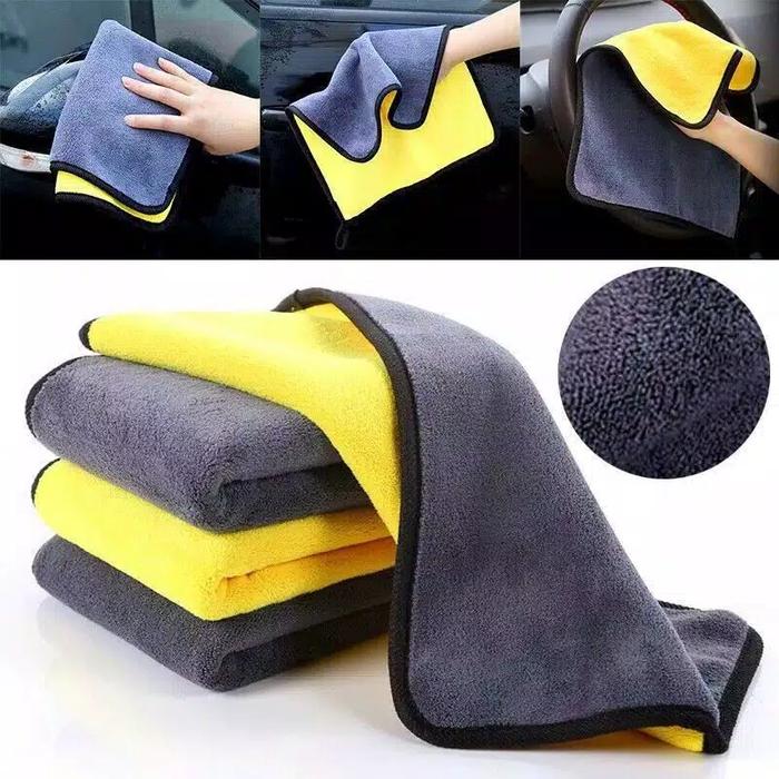 Jual Kain Lap Microfiber Super Tebal & Halus 2 Sisi Penyerap Air Tahan ...