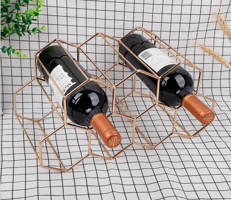 Tempat Wine Rak Botol Stainless gold rose gold - Shop | Tokopedia