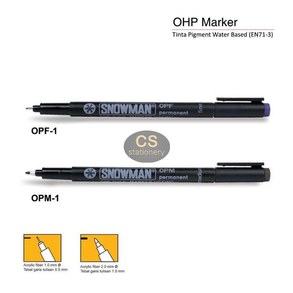 Spidol Permanent Snowman Kecil OHP Marker OPF / OPM Hitam - Shop ...