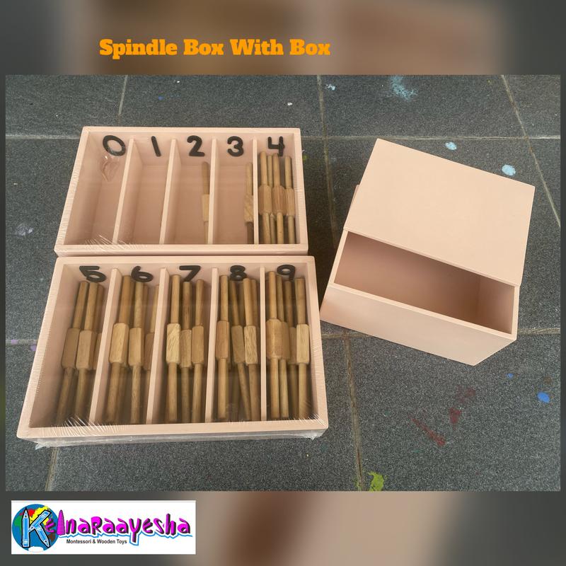 spindle box montessori (plus box tempat spindle) - Shop | Tokopedia