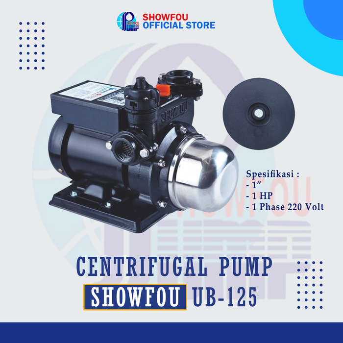 Jual SHOWFOU CENTRIFUGAL PUMP UB-125, 1 HP, 1 Phase 750 Watt 1 Inch ...
