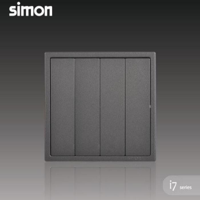 Jual SAKLAR 4 GANG / SAKLAR ISI 4 SIMON i7 701041- Grey - HOTEL ...