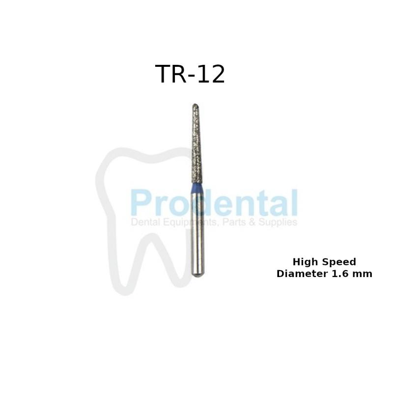 Dental Diamond Bur High Speed Handpiece TR-12 (Taper Round End) - Shop ...