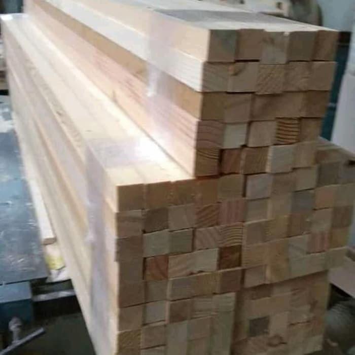 Stik Kayu Jati Belanda 1m x 1-3 cm halus, presisi, tanpa lubang paku ...
