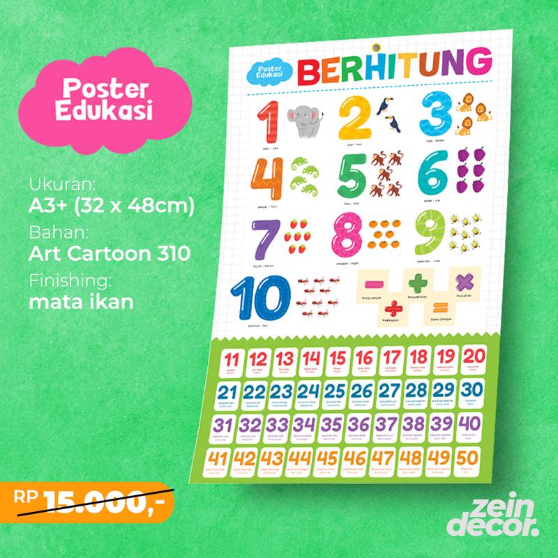 POSTER EDUKASI ANAK BERHITUNG | POSTER BERHITUNG | POSTER ANGKA - Shop ...