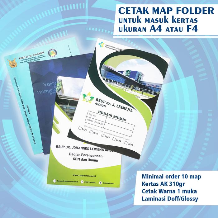 Jual Cetak Map Folder Satuan - untuk kertas A4 atau F4 Bahan Art Paper ...