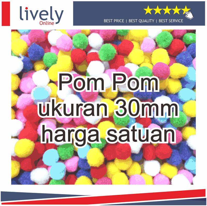 POMPOM POM POM POLOS 30 MM prakarya craft satuan - Shop | Tokopedia