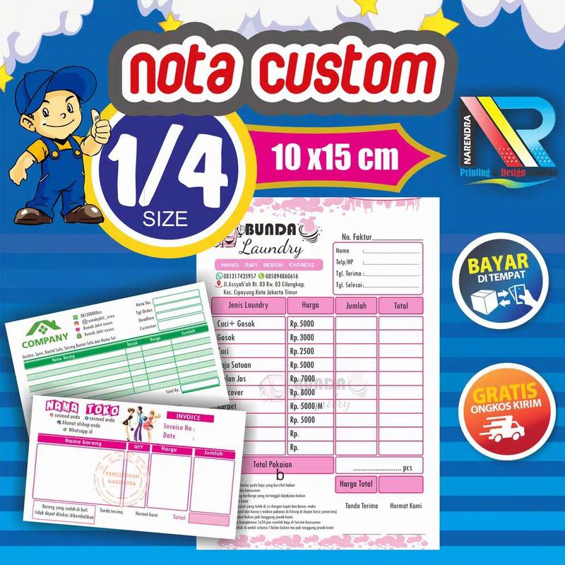 NOTA CUSTOM 1/4 Folio | 100 lbr | Full Color | Gratis Desain - Shop ...