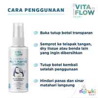 Jual Vitaflow Multi Purpose Sanitizer 50mL 100mL 245mL 500mL Sanitizer ...