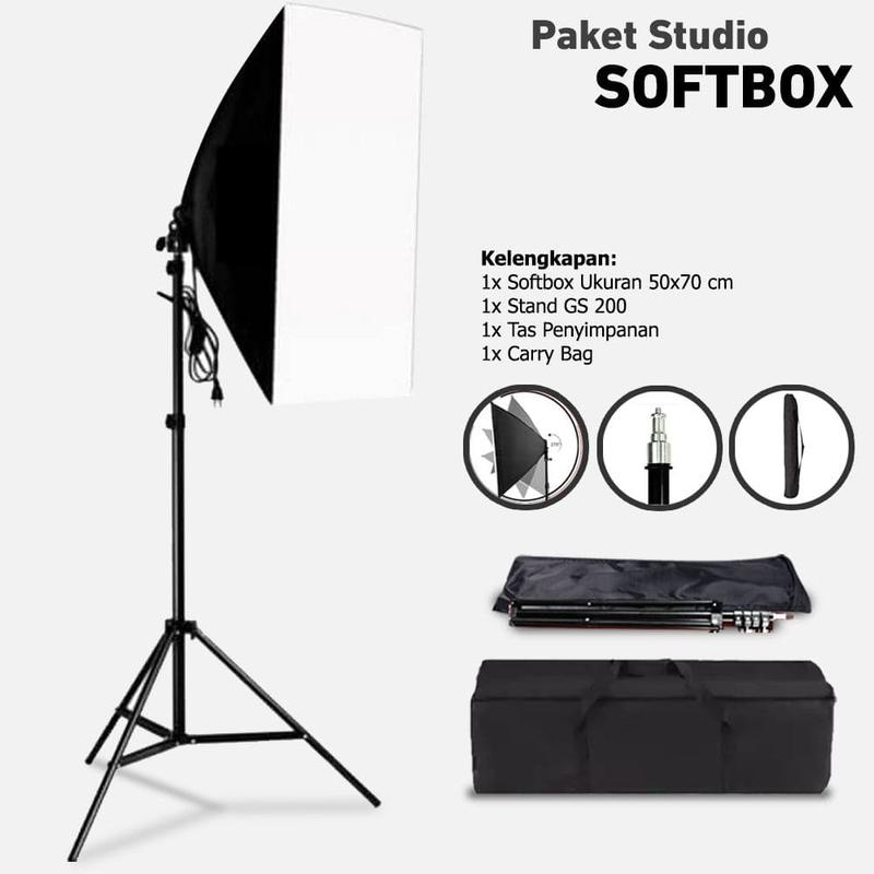 Paket Studio Foto Photo Light Stand 2M + 1 Socket E27 + Softbox - Shop ...