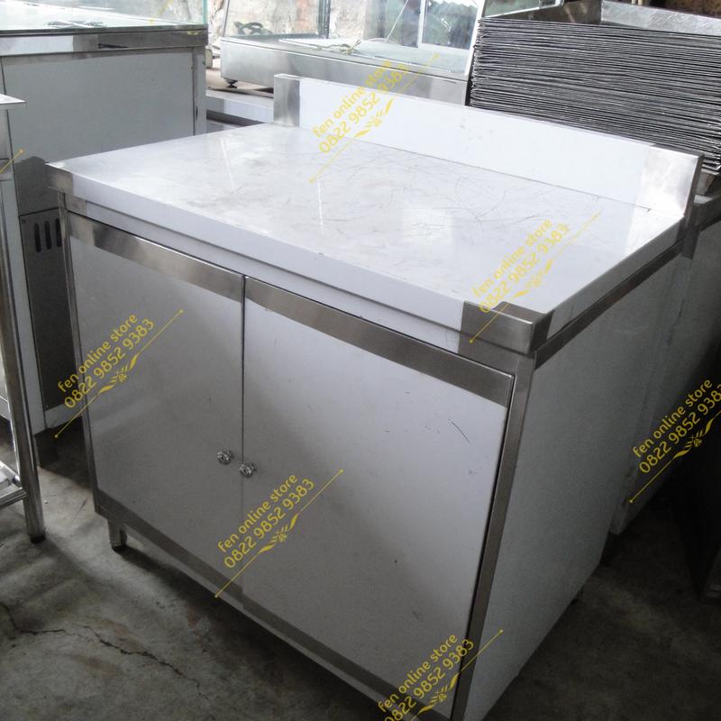 MEJA CABINET DAPUR STAINLESS STEEL / CABINET TABLE SLIDE/SWING DOOR ...