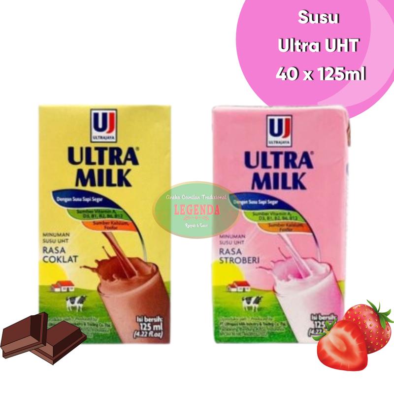 Susu Ultra UHT 125ml ( 1 kardus isi 40 kotak) Coklat Strawberry - Shop ...