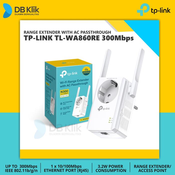 Jual Range Extender TP-Link TL-WA860RE 300Mbps with AC Passthough ...