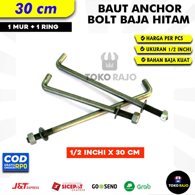 BAUT ANCHOR ANGKUR L BAJA HITAM BETON 1/2 INCHI - Shop | Tokopedia
