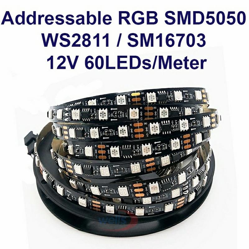 LED STRIP FLEXIBEL RGB GERAK 5050 WS2811 12v 60led/ meter - Shop ...