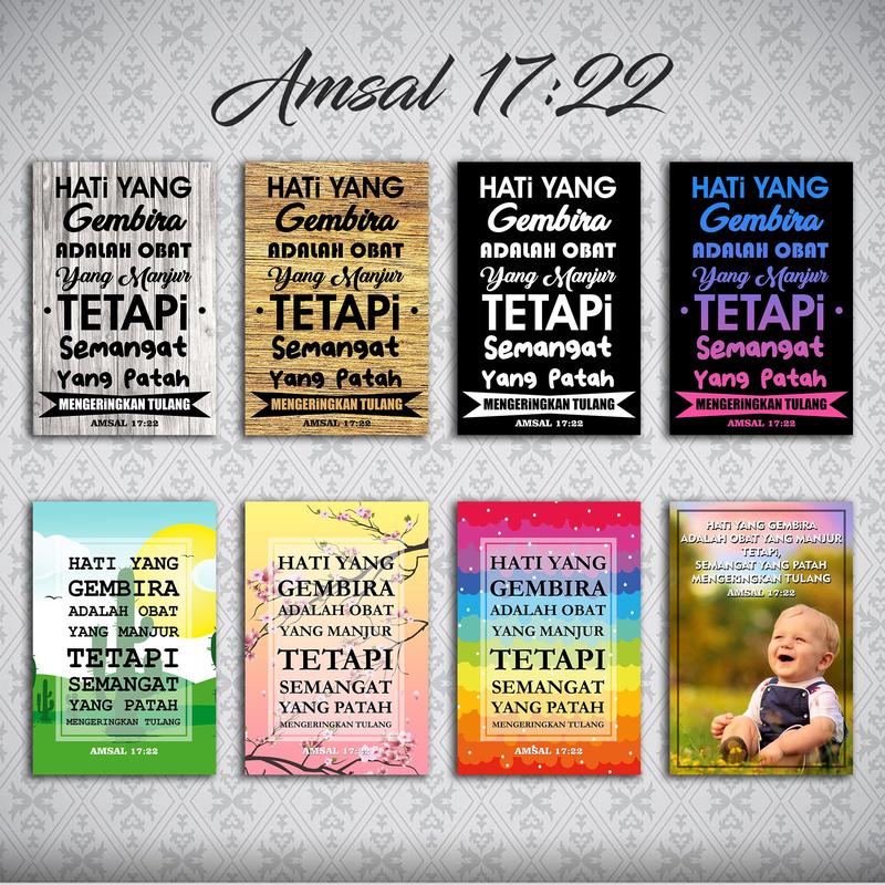 poster kayu kutipan injil ayat alkitab amsal 17:22 dekorasi kristen ...