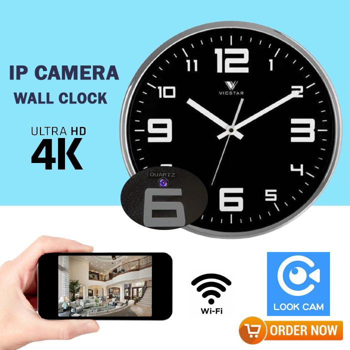 Jual Spy cam Camera ultra 4K Wifi Jam Dinding Ip Camera Wireless CCTV ...
