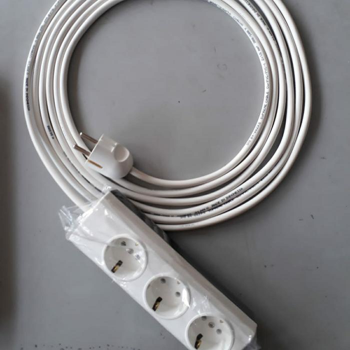 Jual Stop Kontak Broco 3 Lubang Rakit + Kabel NYMHY 2x1.5mm SUPREME ...