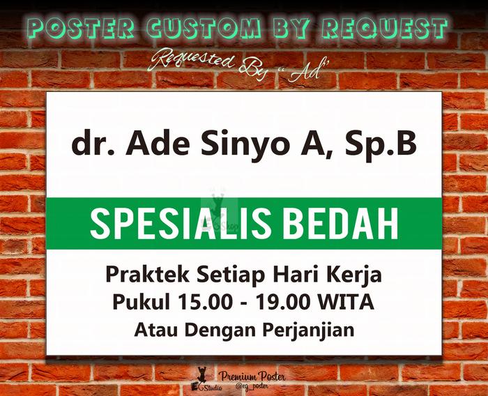 Jual Poster Custom By Request - Requested By Ad - Praktek Dokter - Kab ...