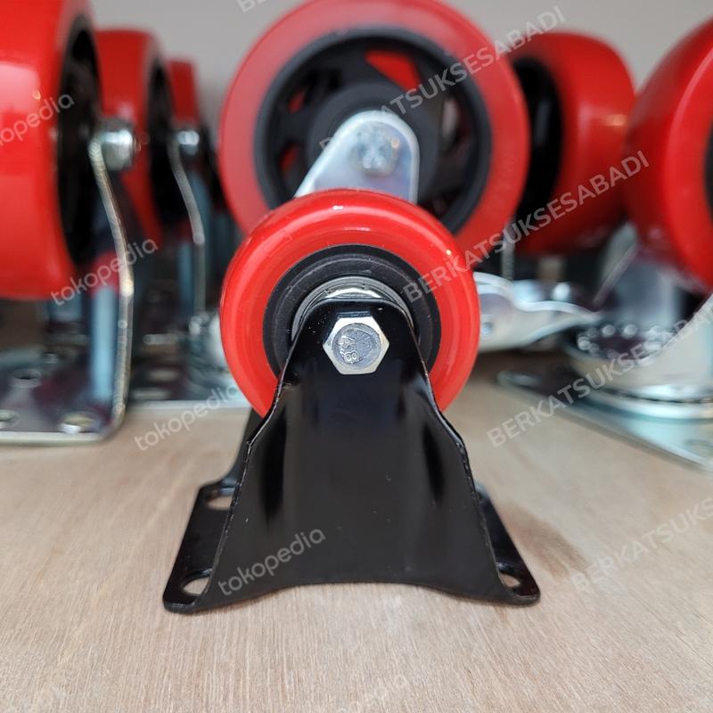 Roda Pu Double bearing 2 inch fix - Shop | Tokopedia