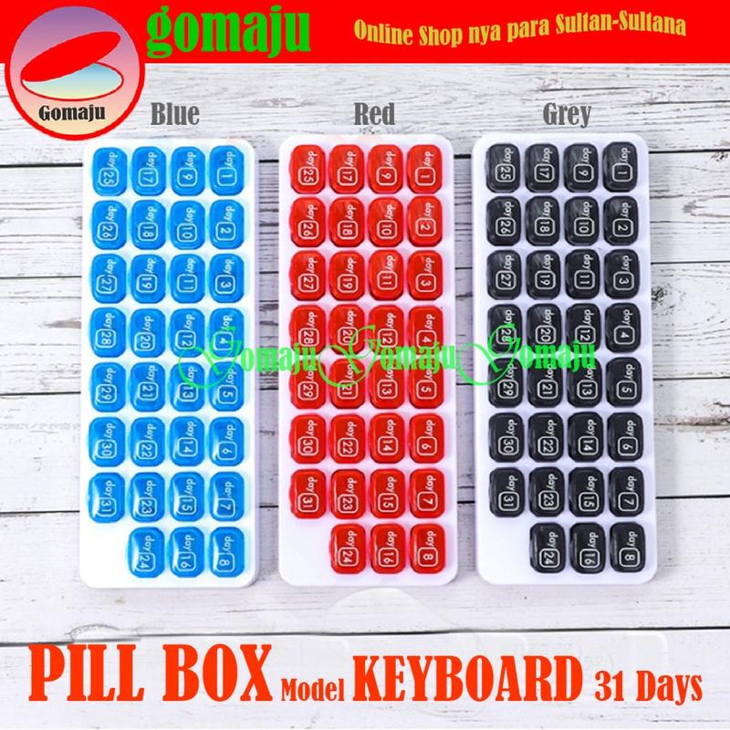 KOTAK OBAT VITAMIN BULANAN MODEL KEYBOARD MONTHLY PILL BOX 31DAYS ...