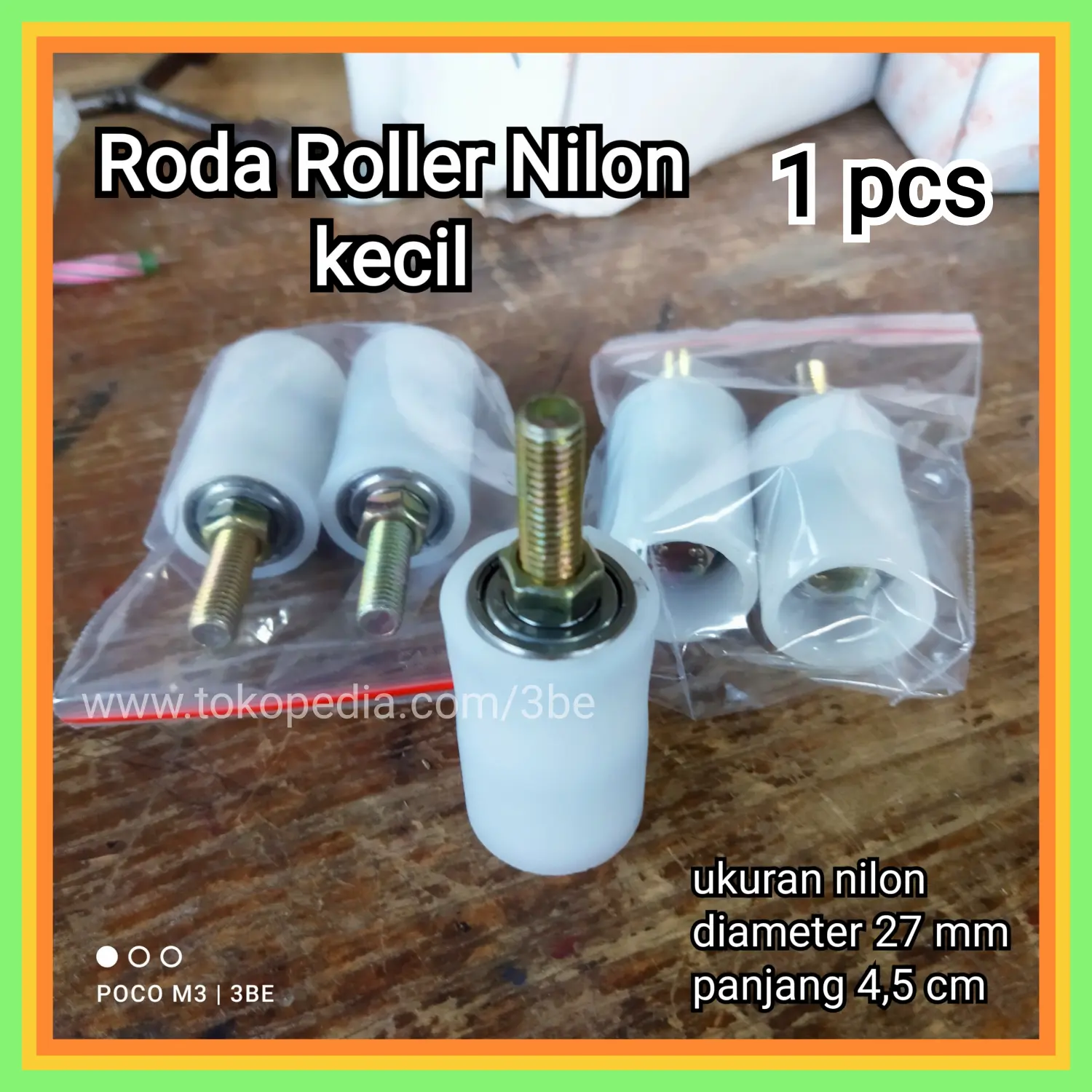 roda nilon roller kecil 27mm penuntun pintu pagar besi stainless kayu ...