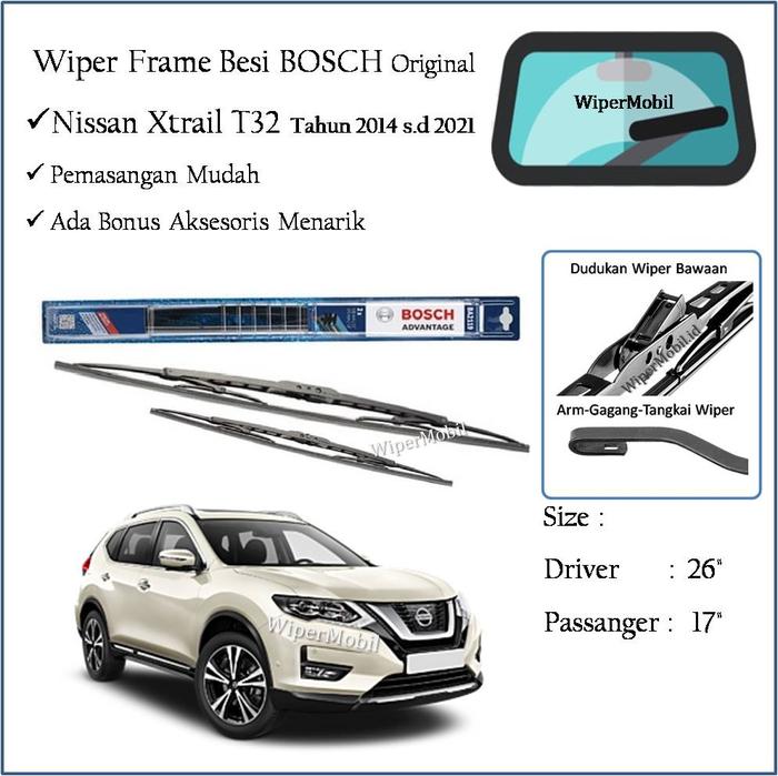 Jual Wiper Frame Besi Xtrail T32 2014 2015 2016 2017 2018 2019 2020 ...
