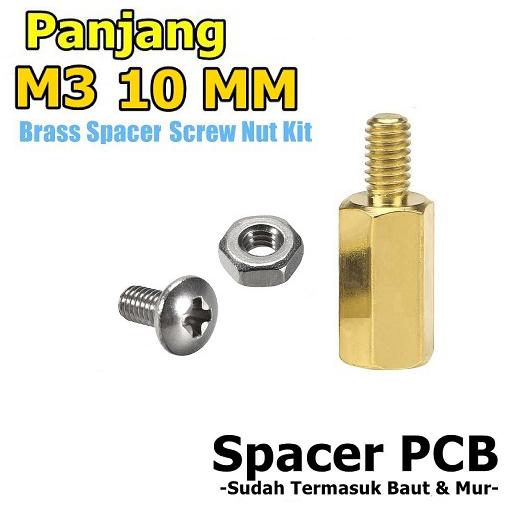 spacer Besi 3x10mm kaki pcb tembaga / Dudukan Pcb Besi plus baut - Shop ...
