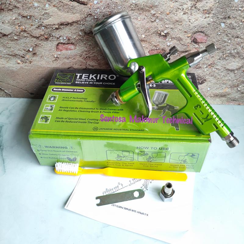 TEKIRO K3 Spray Gun Spraygun Semprot Angin Cat Tabung Atas 200 - Shop ...