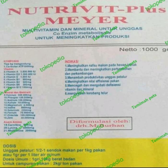 Jual NUTRIVIT - PLUS (multivitamin & mineral untuk ayam petelur) @1 kg ...