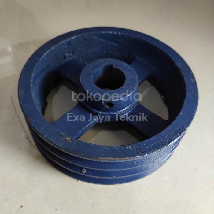 Jual Pulley pully B3 - 8 inch as 38 40 45 50 mm (BISA PILIH) puli besi ...
