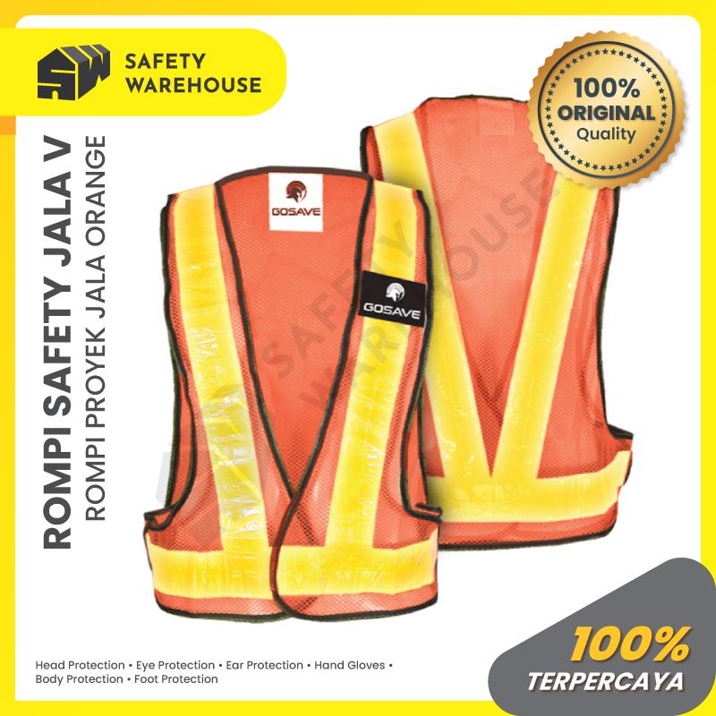 Rompi Safety Proyek / Safety Vest Jaring Jala V Gosave - Shop | Tokopedia
