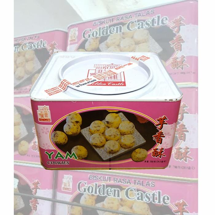 Yam Cookies Biskuit Rasa Talas Kaleng Golden Castle 700 Gr Halal - Shop ...