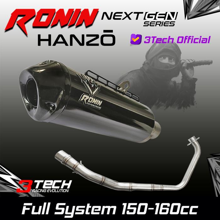 Jual Knalpot Standart 3 Suara Ronin Hanzo Full System - Matic 110-160cc ...